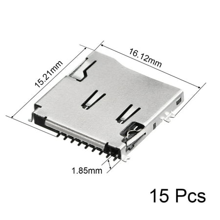 Micro SD (TF) Card Socket Holder SMT SMD Push Type 9 Pin 15pcs ...