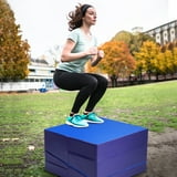 Costway Blue Incline Wedge Ramp Gymnastics Mat - Foldable Fitness ...