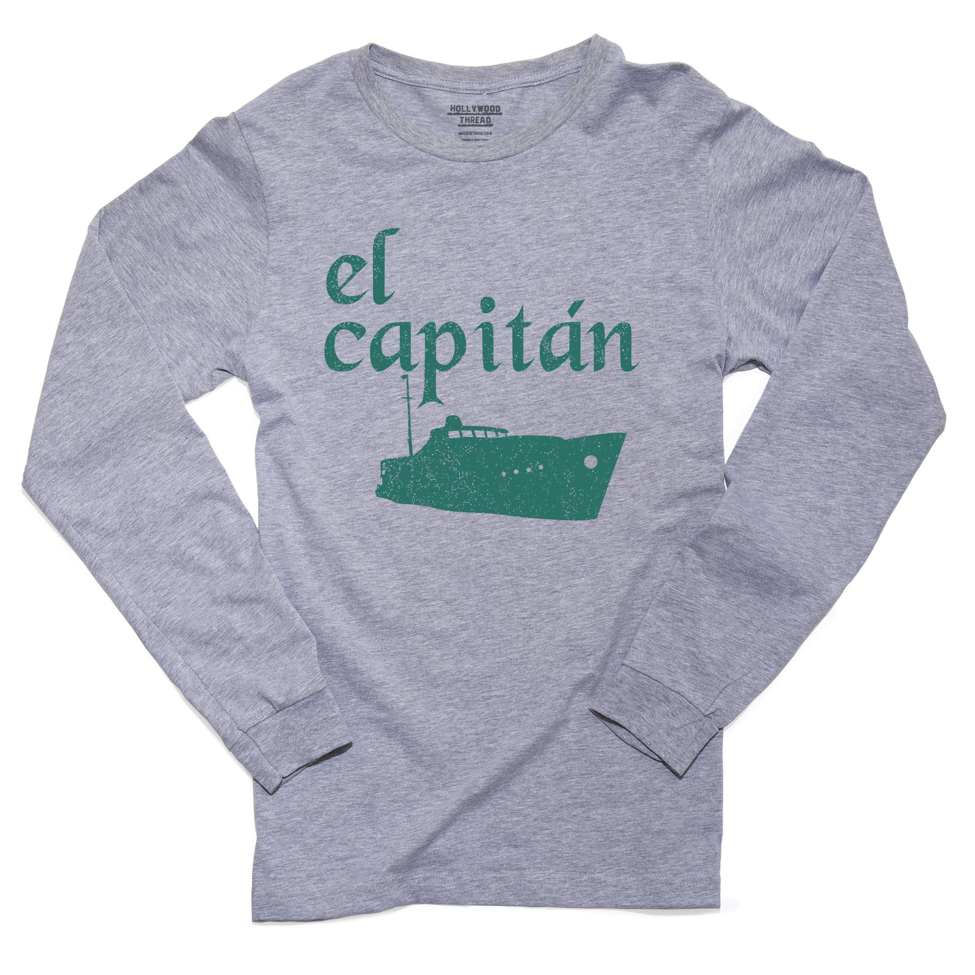 El Capitan Boat Captain Graphic Marine Men's Long Sleeve Grey T-Shirt ...