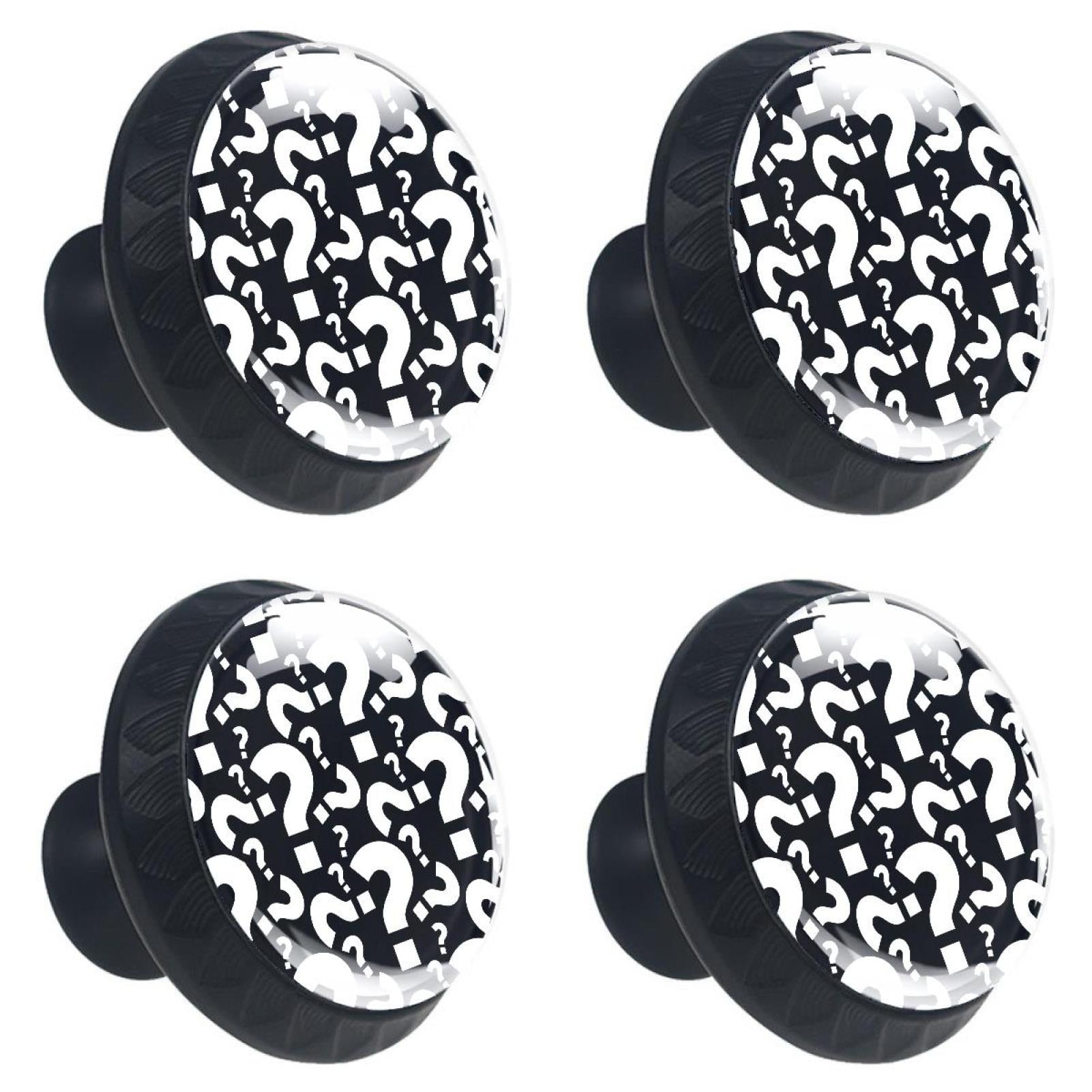 4 Pcs Question Mark Black Knobs for Kitchen Cabinet Cupboard Dresser ...