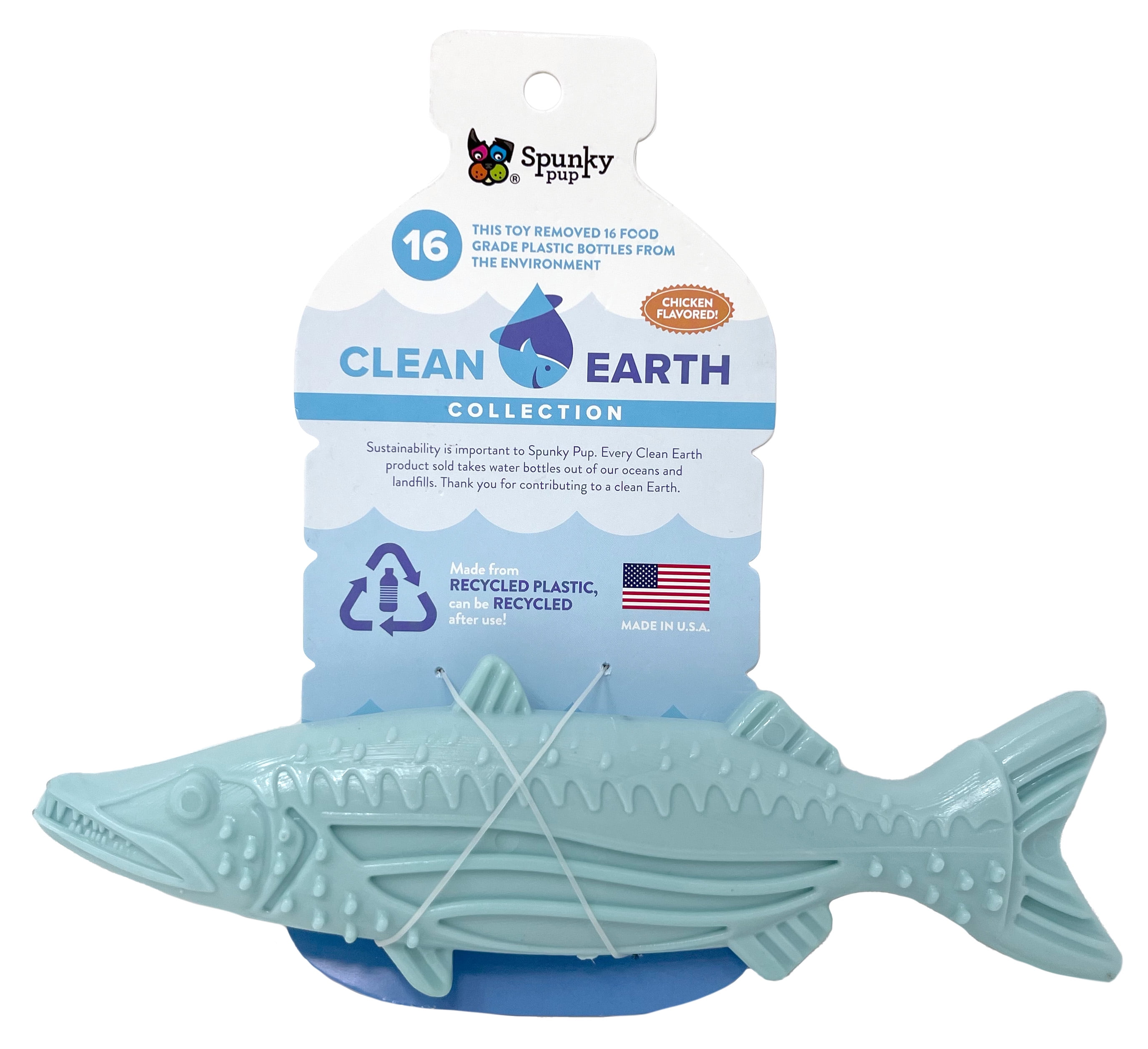 Spunky Pup Clean Earth Recycled Hard Chew Toy for Dog - Barracudda - Walmart.com