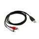 5ft USB A Male to 2x RCA Phono Male AV Cable Lead PC TV Aux Audio Video ...