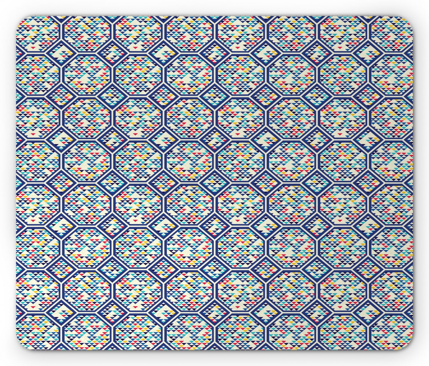 Geometric Mouse Pad Abstract Pattern Of Triangles And Hexagons As Continuous Mosaic Tiles