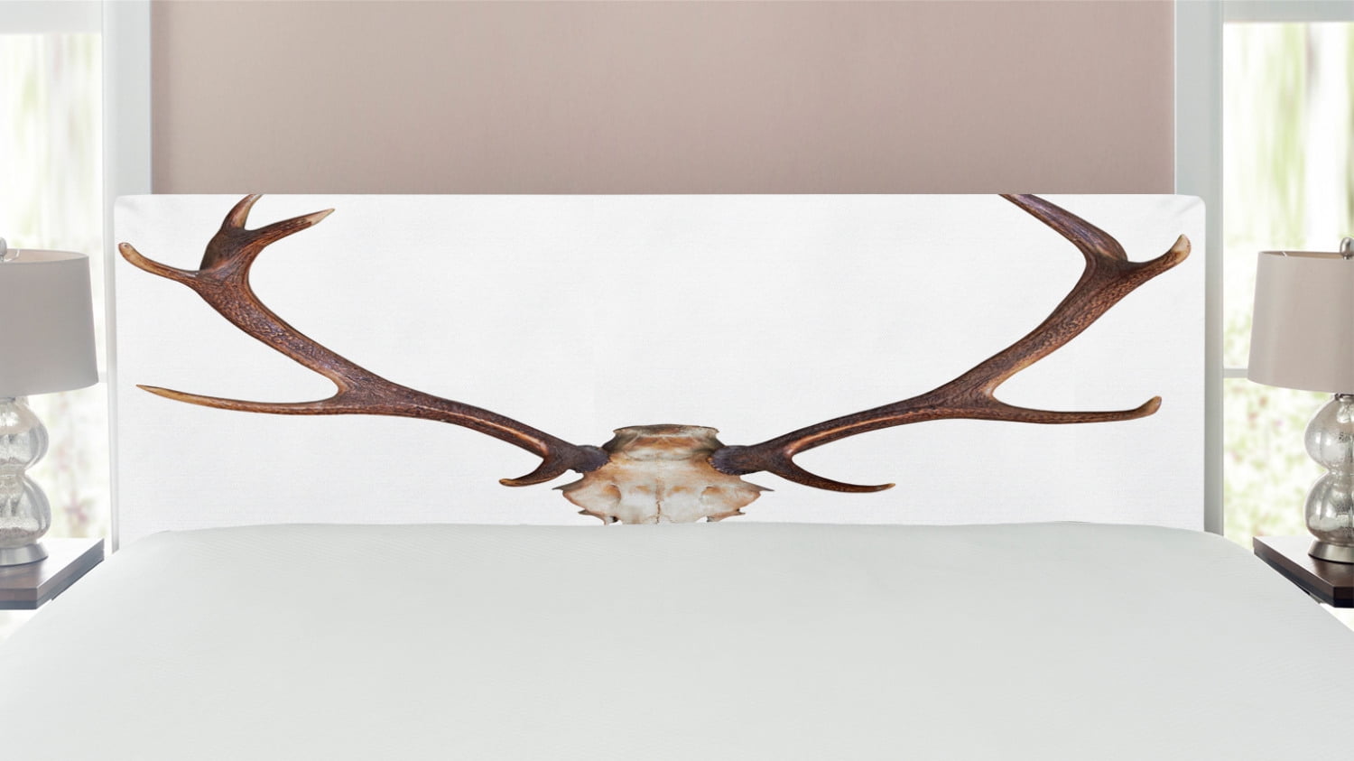 Antlers Headboard, Antlers of a Huge Stag Elk Skeleton Big Bone Horn ...