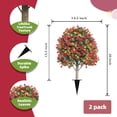 Artificial Red Rose Topiary Ball Tree with Ground Spike, 2 Set of ...
