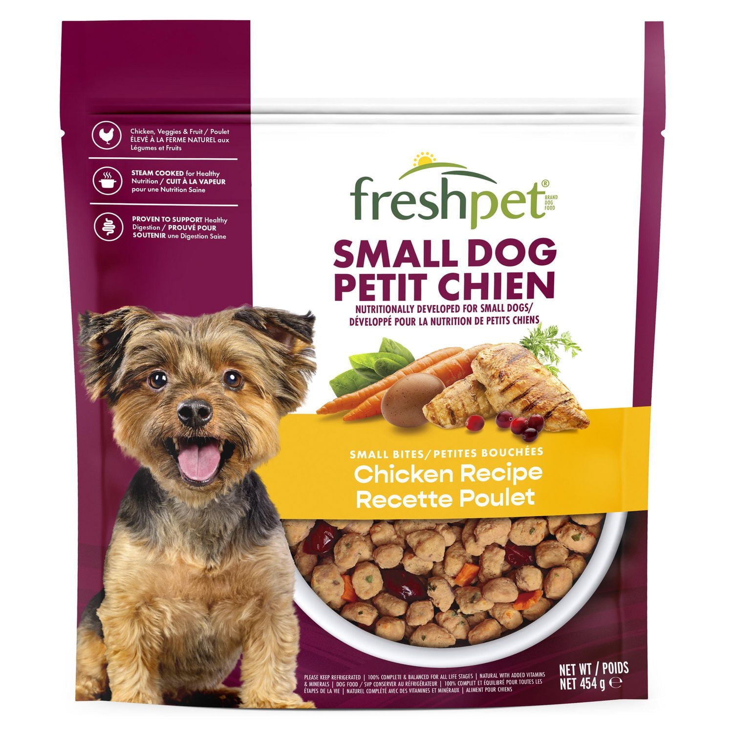Small Dog Bite Sized Chicken Recipe, Freshpet Small Dog Chicken Meal ...