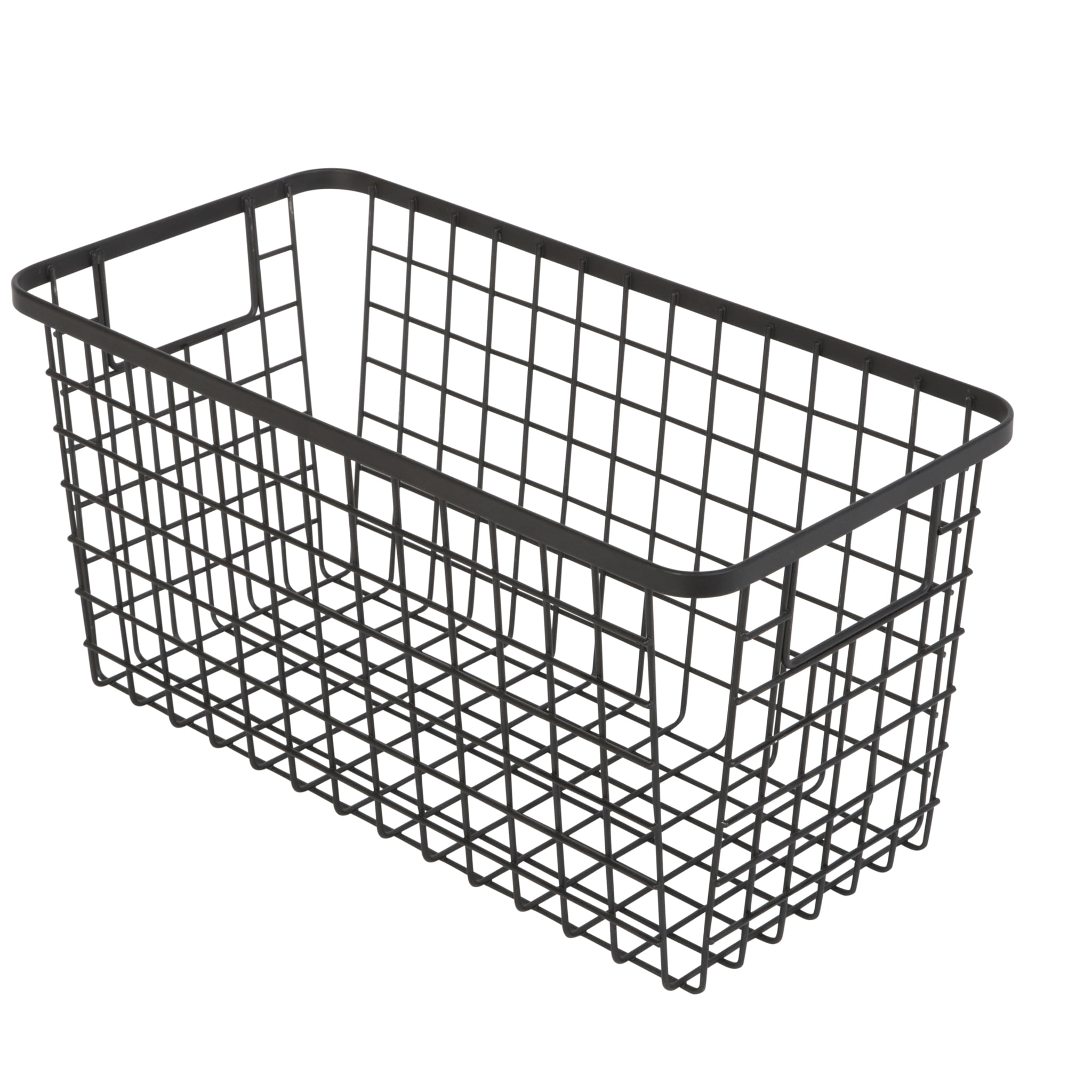 Smart Design Nestable Basket Set - 6 x 6 x 12 inch - Set of 4 - Black ...