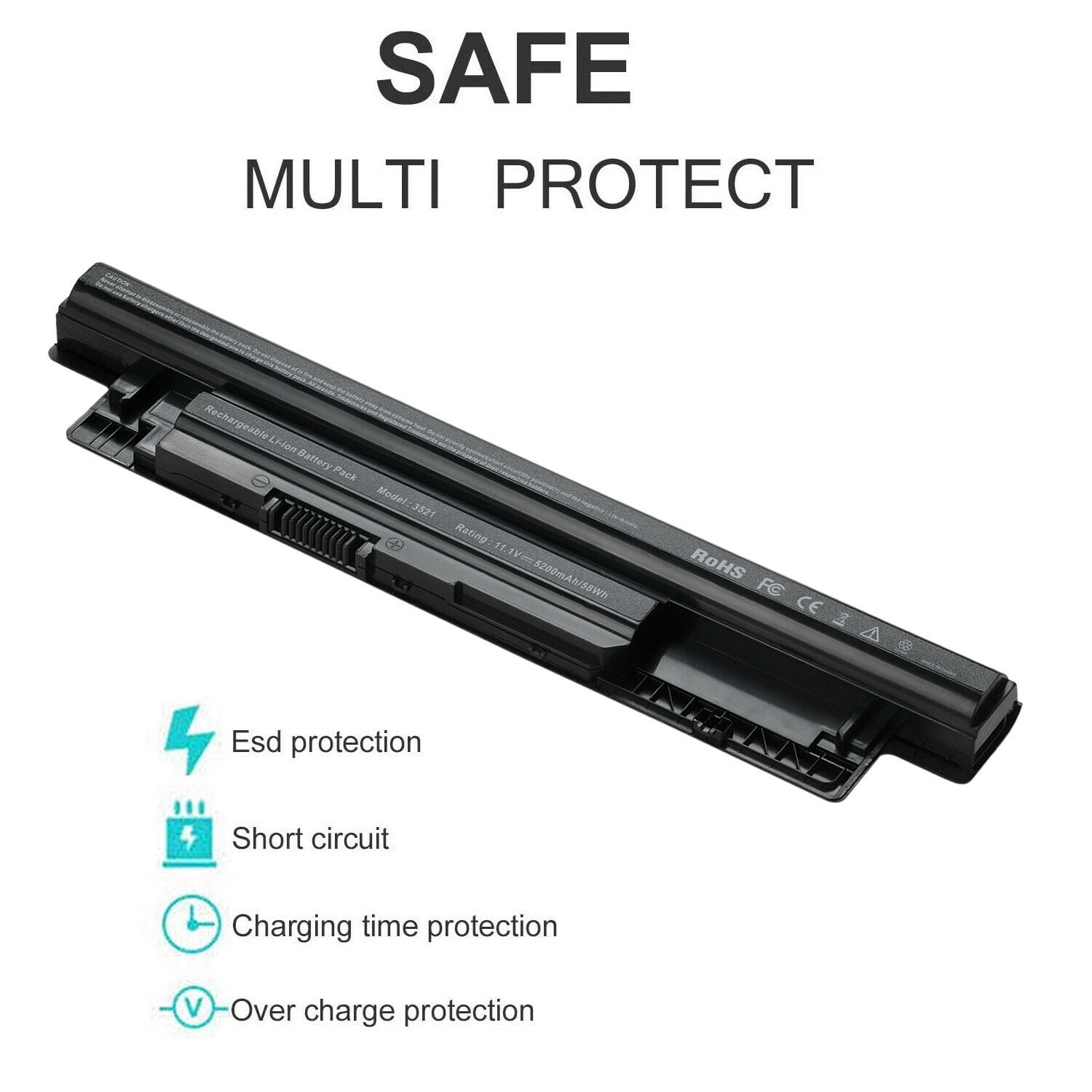 Battery XCMRD 58Wh 10.8V For Dell Inspiron 14-3421 15-3521 5521 17-3721 ...