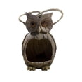 Beforeyayn Rural Owl Shape Wooden Hanging, Outdoor Garden Bird Feeder ...