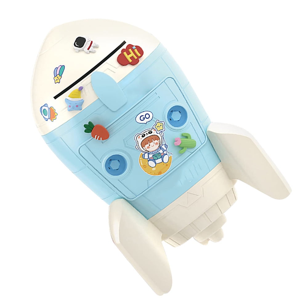 Coin Counter Machine Cute Rocket Piggy Bank Coin Holder Coin Bank Toys ...