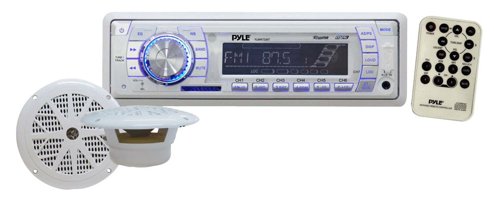 PYLE PLMRKT33WT - In-Dash Marine AM/FM PLL Tuning Radio w/ USB/SD/MMC ...