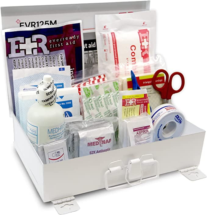 Ever Ready First Aid 107 Piece 25 Person First Aid Kit with Metal Case ...