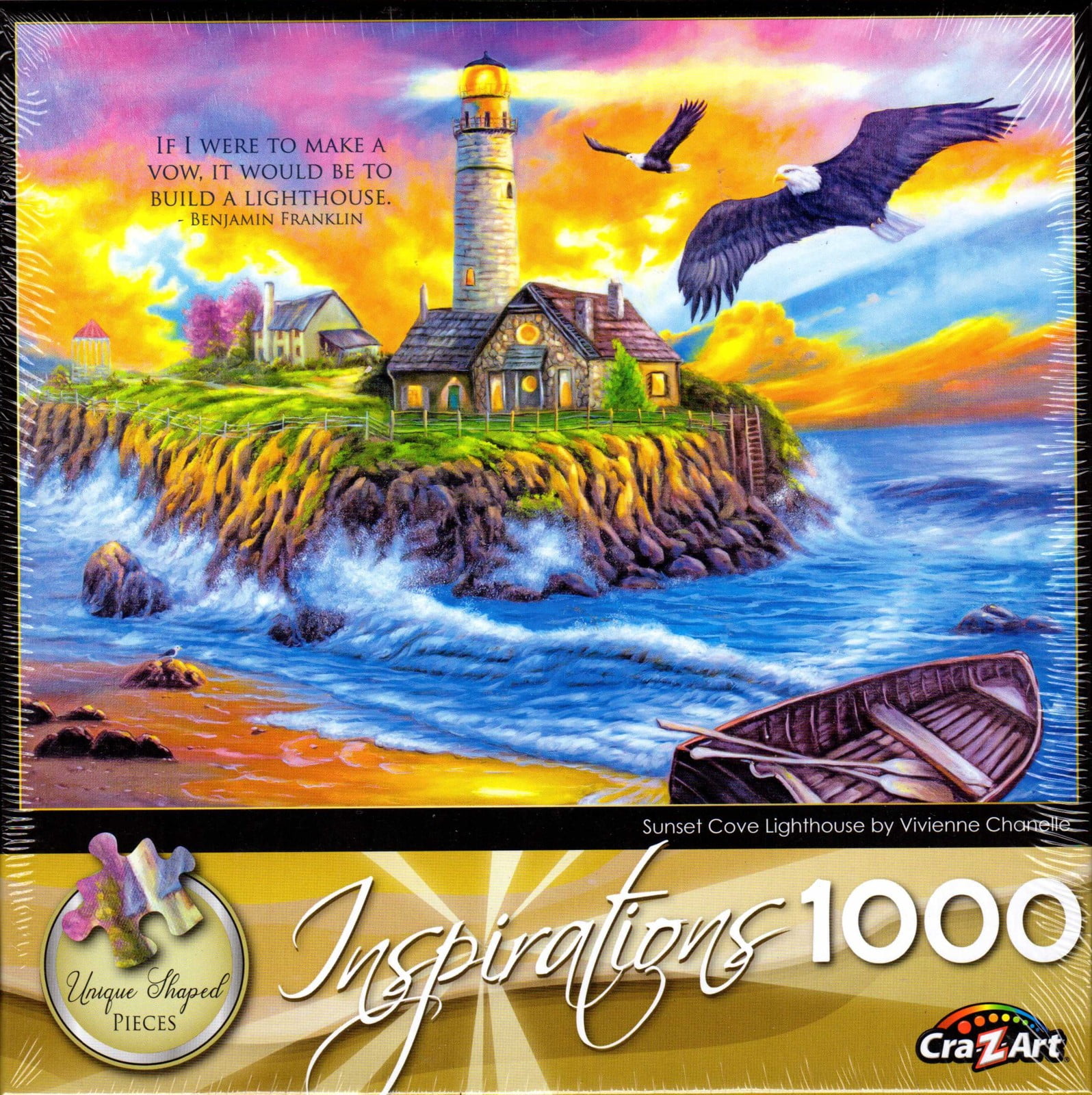 Sunset Cove Lighthouse by Vivienne Chanelle 1000 Piece Puzzle - Walmart.com