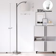 Black Arc Floor Lamp With 3 Color Temperatures, Adjustable Tall ...