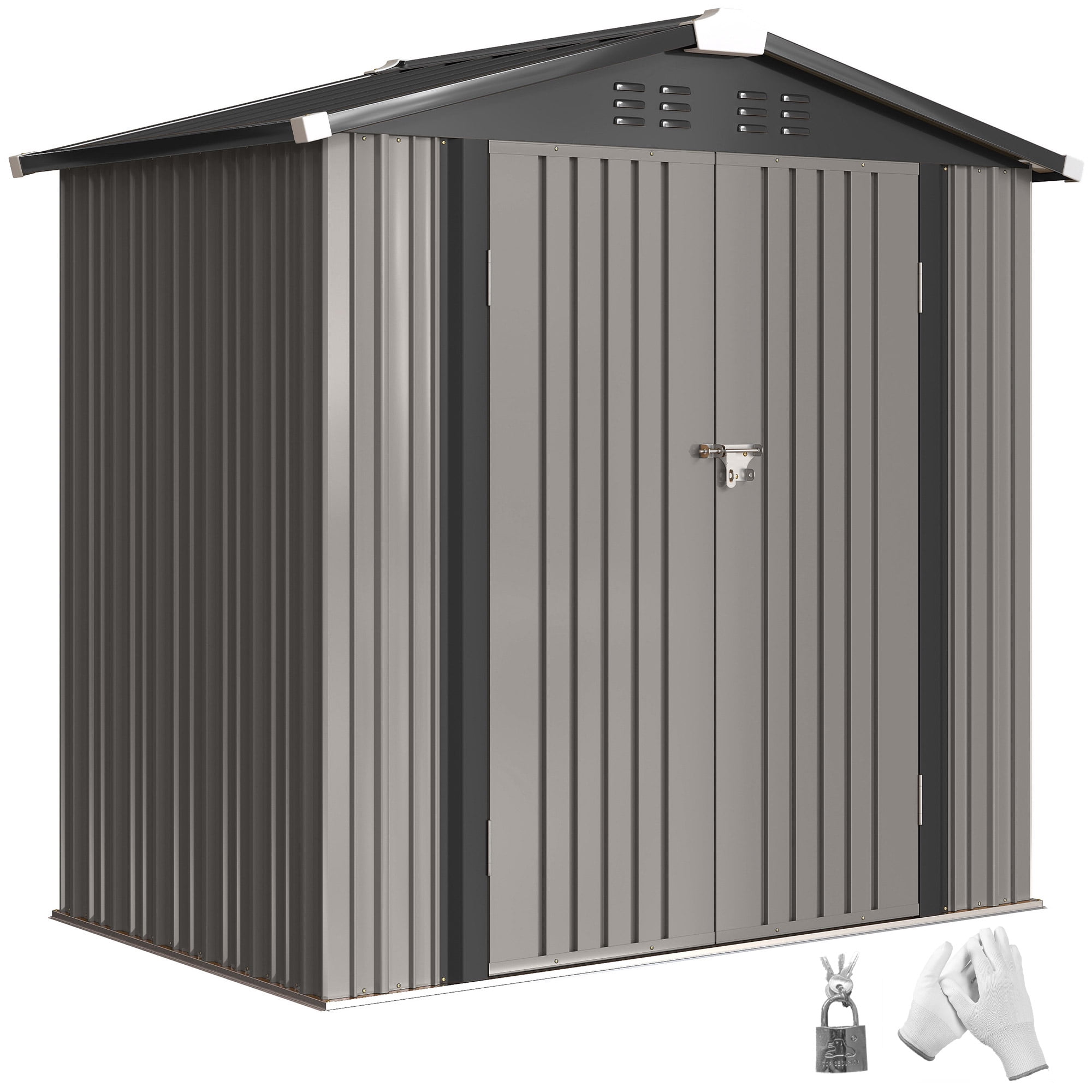 Click here for Outsunny 6.5 X 4 Outdoor Storage Shed  Metal Garde... prices