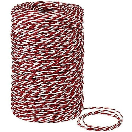 Claret Red and White Paper String, 100 Meters 2mm Striped Raffia Paper ...