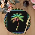 Colorful Palm Tree Round Placemats Set of 4 Summer Tropical Plants ...