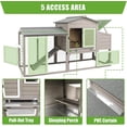 PETSCOSSET 136"L 2 Story Poultry Cage Chicken Coop with Wheels, Outdoor ...