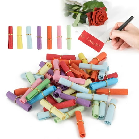 Herwey 100x Tiny Wish Message Paper Mini Lucky Wishing Paper Note Charm ...