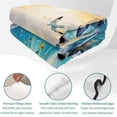 King Quilt Bedding Set Underwater World Dolphins Seagulls Breathable ...