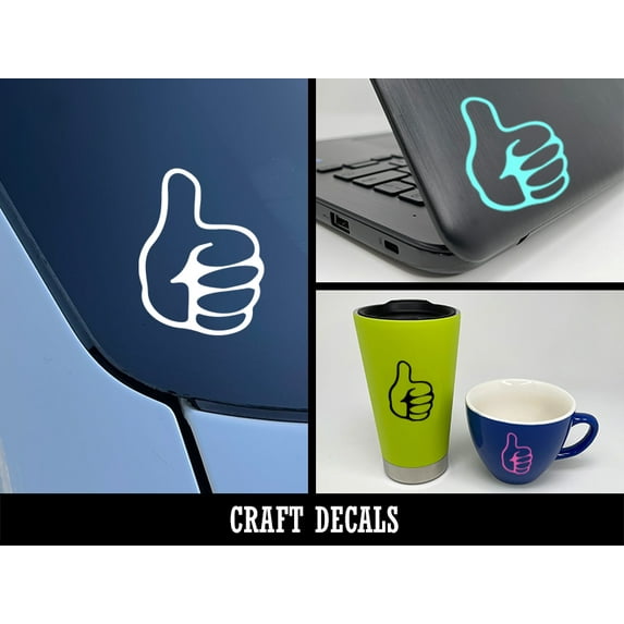 Thumbs Up Down Craft Vinyl Indoor Outdoor Decal Sticker - Silver - 5 ...