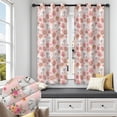 Bichon Frise and Floral Pink Pattern Blackout Curtains,Triple Weaved ...
