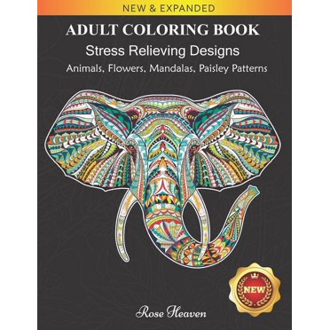 Adult Coloring Book: Stress Relieving Designs Animals, Mandalas ...