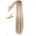 16-26 Inch Long Straight Drawstring Ponytail P8/613 Golden Brown Mix ...