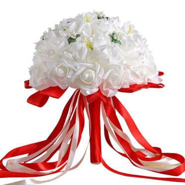 Efavormart 4 Bushes Navy Blue Real Touch Artificial Silk Rose Bridal ...