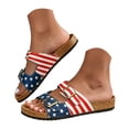 OYXSER Patriotic Sandals for Women Cork Sandals with Star and Print ...