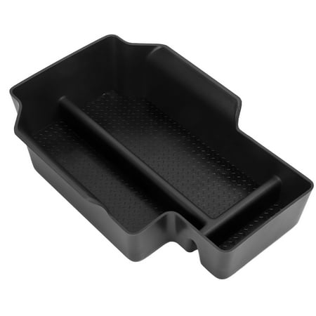 Armrest Box Organizer, ABS Plastic Tidy Center Console Tray Matte Black ...