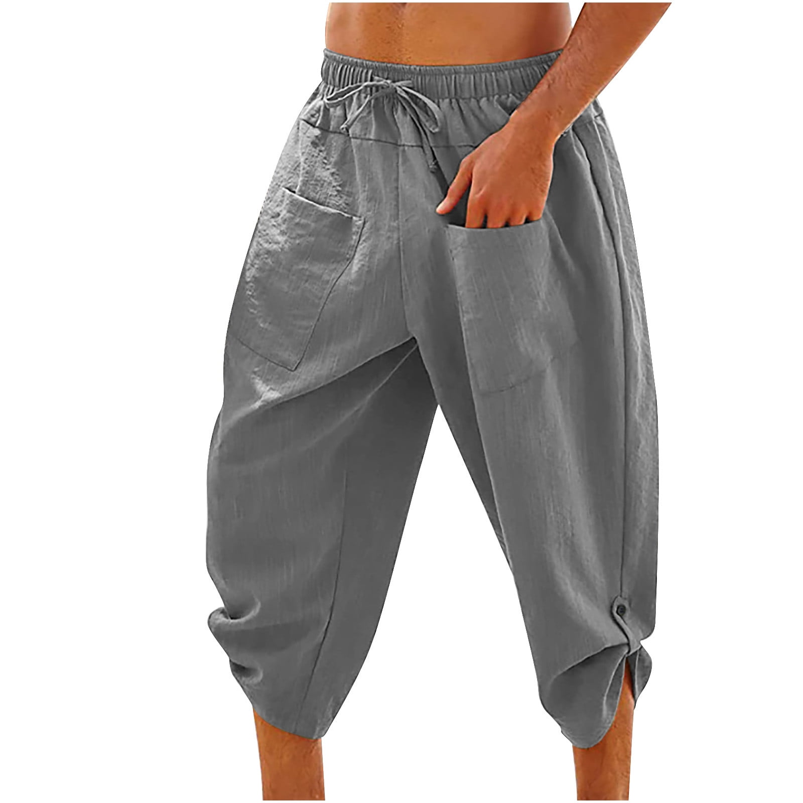 Njoeus Pants For Mans Mens Capri Pants Men Solid Casual Njoeus Pants For Mans Mens Capri Pants Men Solid Casual