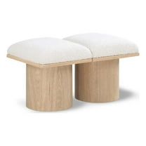 Pemberly Row Contemporary Accent Cream Leopard Jacquard Bench - Walmart.com