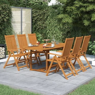 Amazonia Bahamas 7-Piece Extendable Oval Patio Dining Set, Solid Wood ...