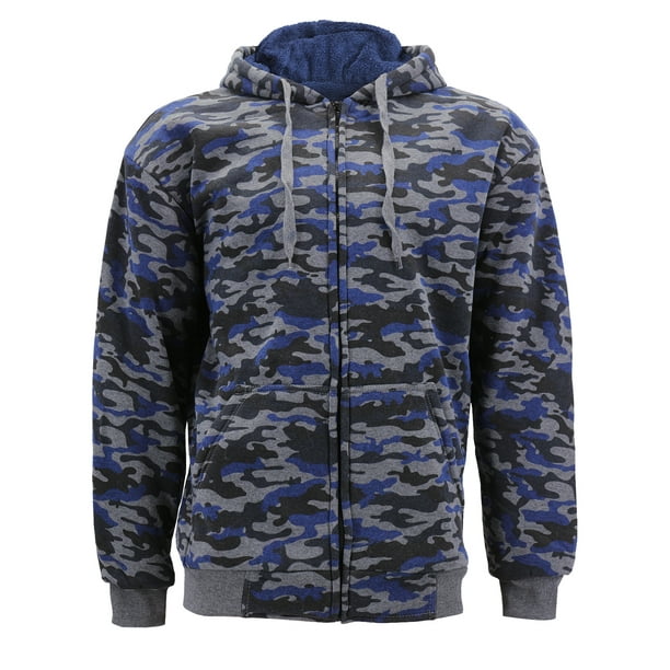Men's Premium Athletic Soft Sherpa Lined Fleece Zip Up Hoodie Sweater ...