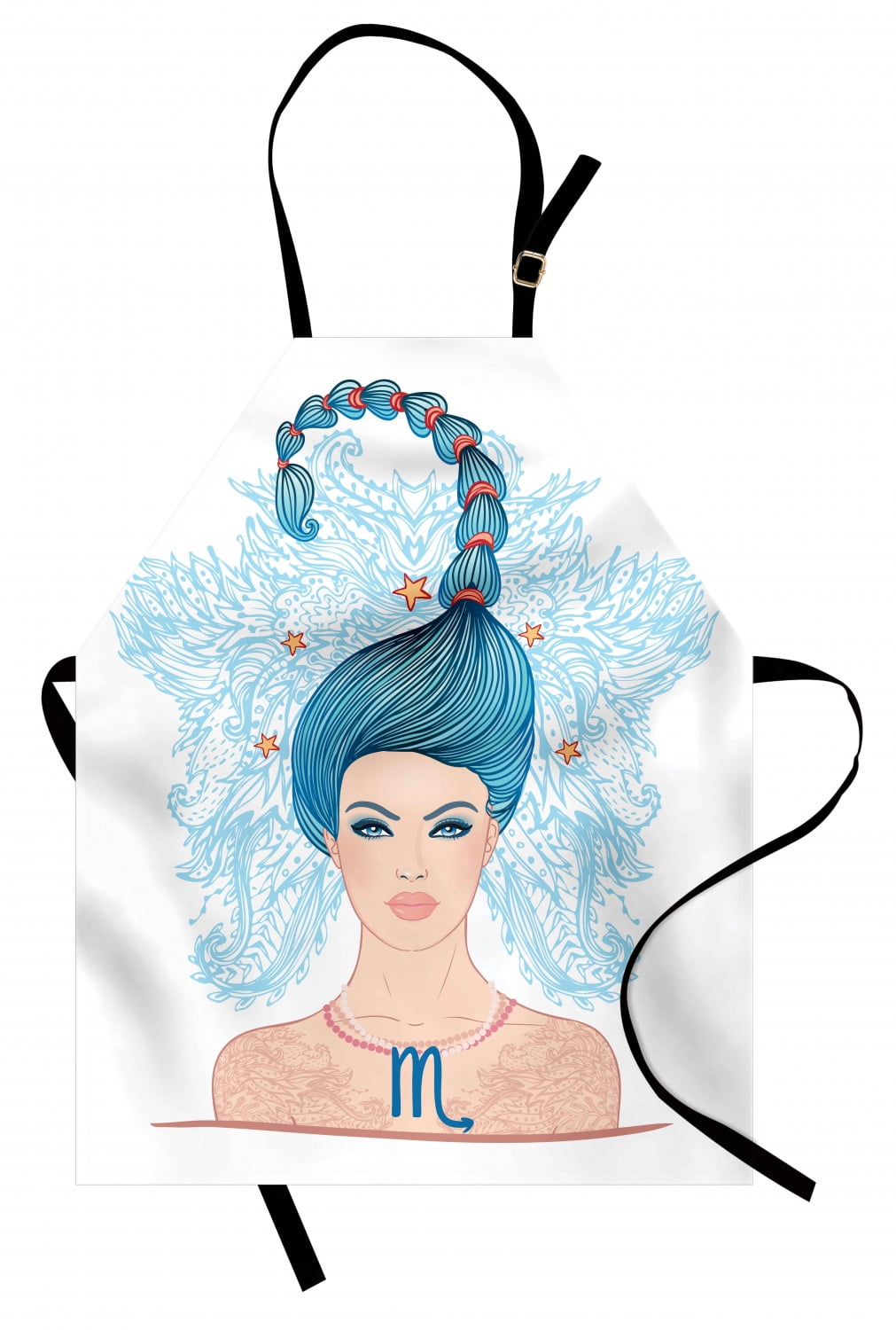 Zodiac Scorpio Apron Young Astrology Lady with Blue Hair as Scorpion ...