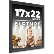 20x22 - 20 x 22 Rounded Black Solid Wood Frame with UV Framer's Acrylic ...