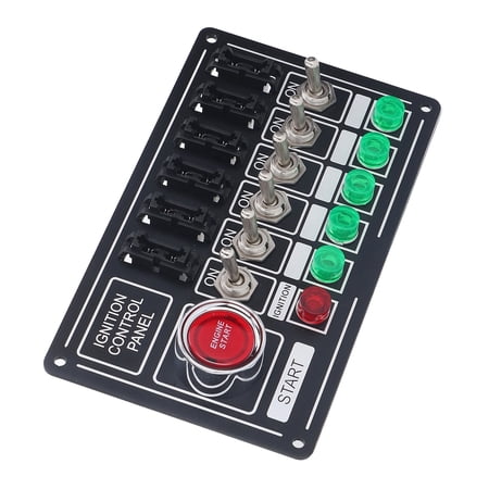 Engine Start Push Button Panel, 6 Gang Universal Ignition Toggle Switch ...