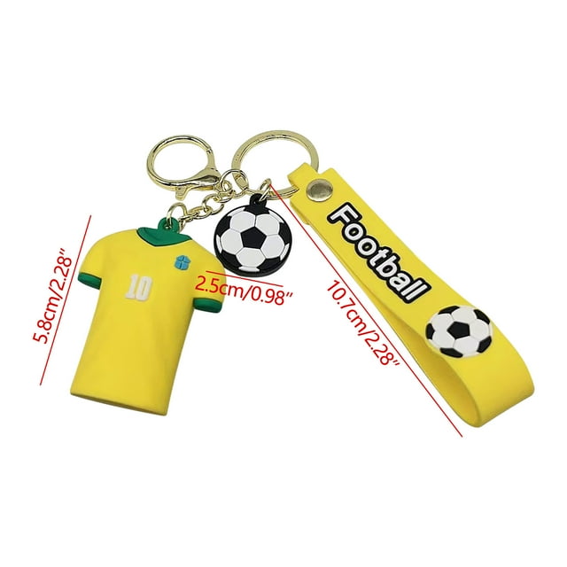 Wovilon World Cup Soccer Uniform Keychain 3D Glue Creative Football ...