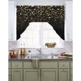 Black Gold Sparkles Swag Valances for Windows, Vibrant Glow Minimalist ...