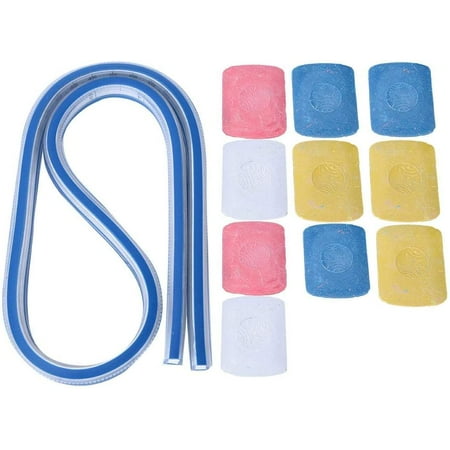 Professional Plastic Flexible Curve Ruler and 10pcs Tailor Chalk ...