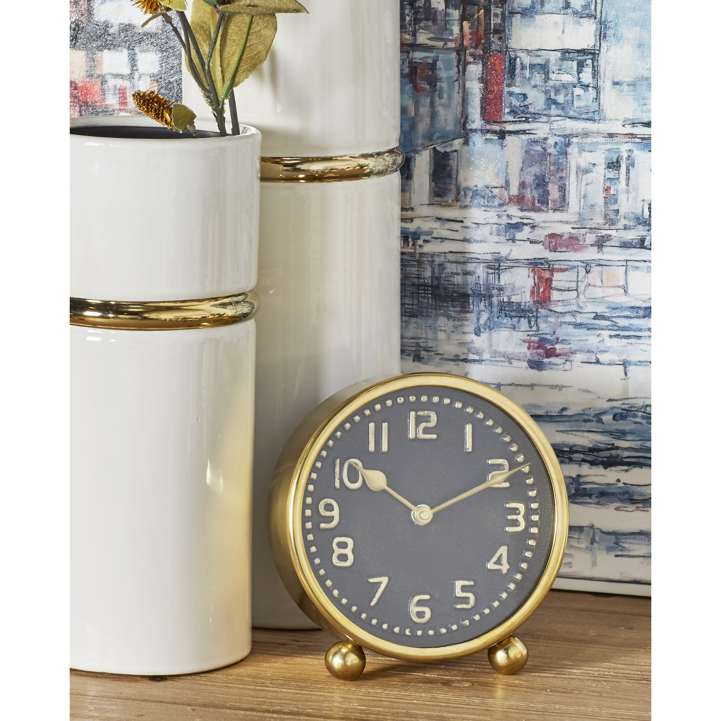 DecMode 6" Multi Colored Stainless Steel Clock with Black Clock Faces ...