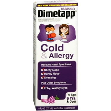 Dimetapp Children's Cold & Allergy Relief, Grape Flavor, 8 Oz Each, 4 ...