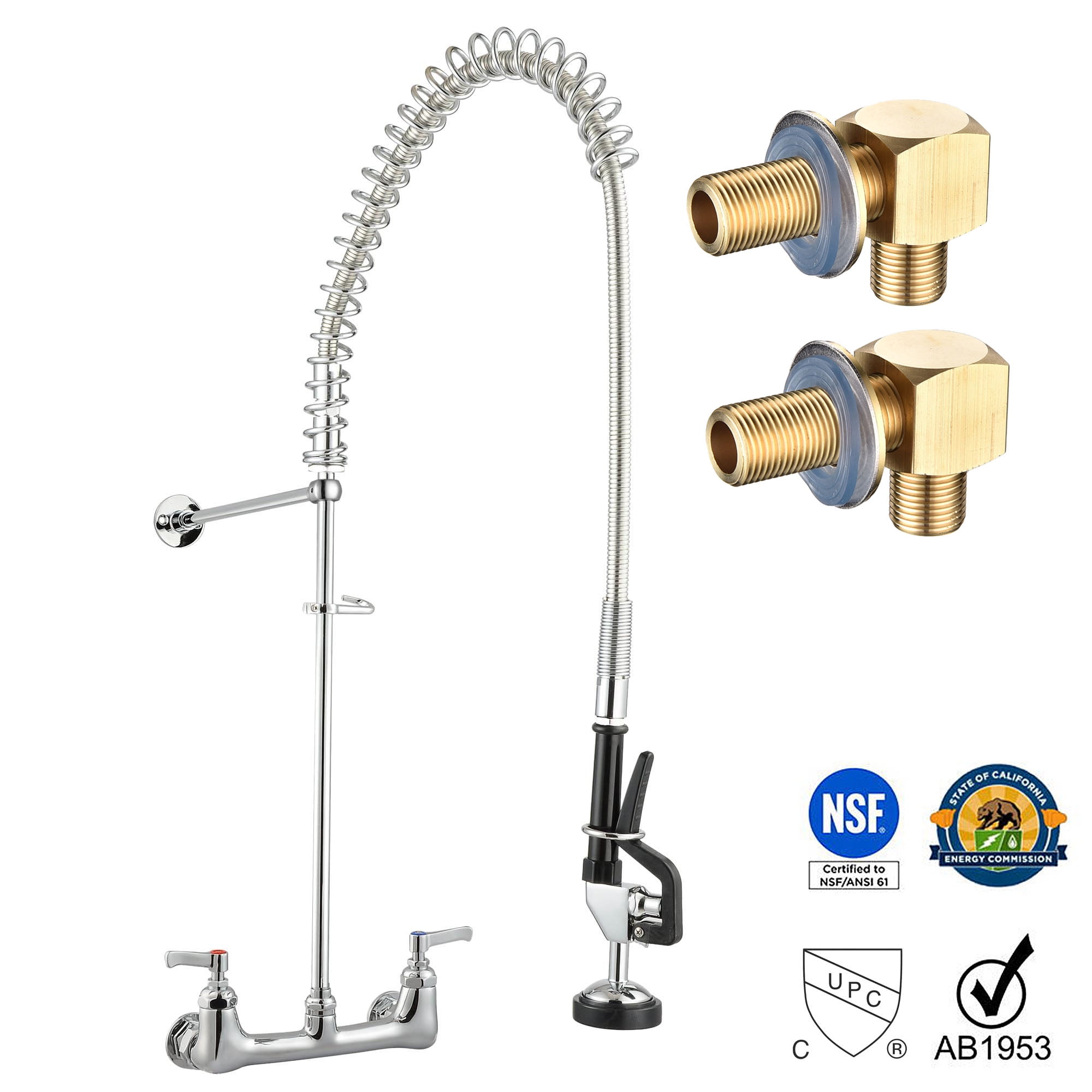 Aquaterior Commercial Kitchen Pre-Rinse Faucet w/ Installation Kit 41 ...