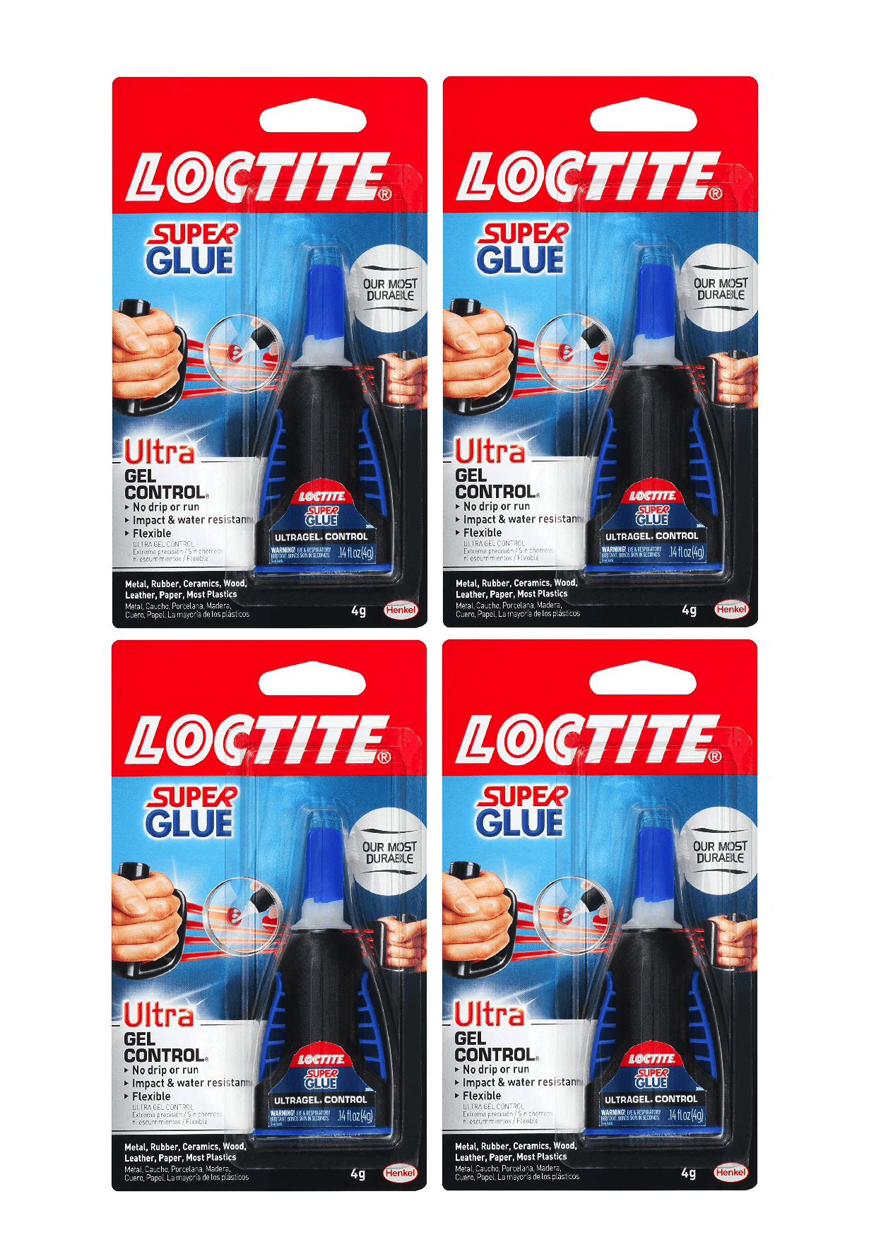 Loctite 4g Ultra Gel Control Super Glue Bottle (4 Pack) - Walmart.com