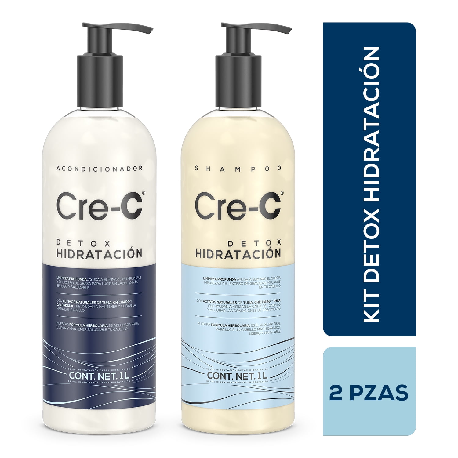 Shampoo y Acondicionador Cre-C Detox Hidratación 1L | Walmart en línea