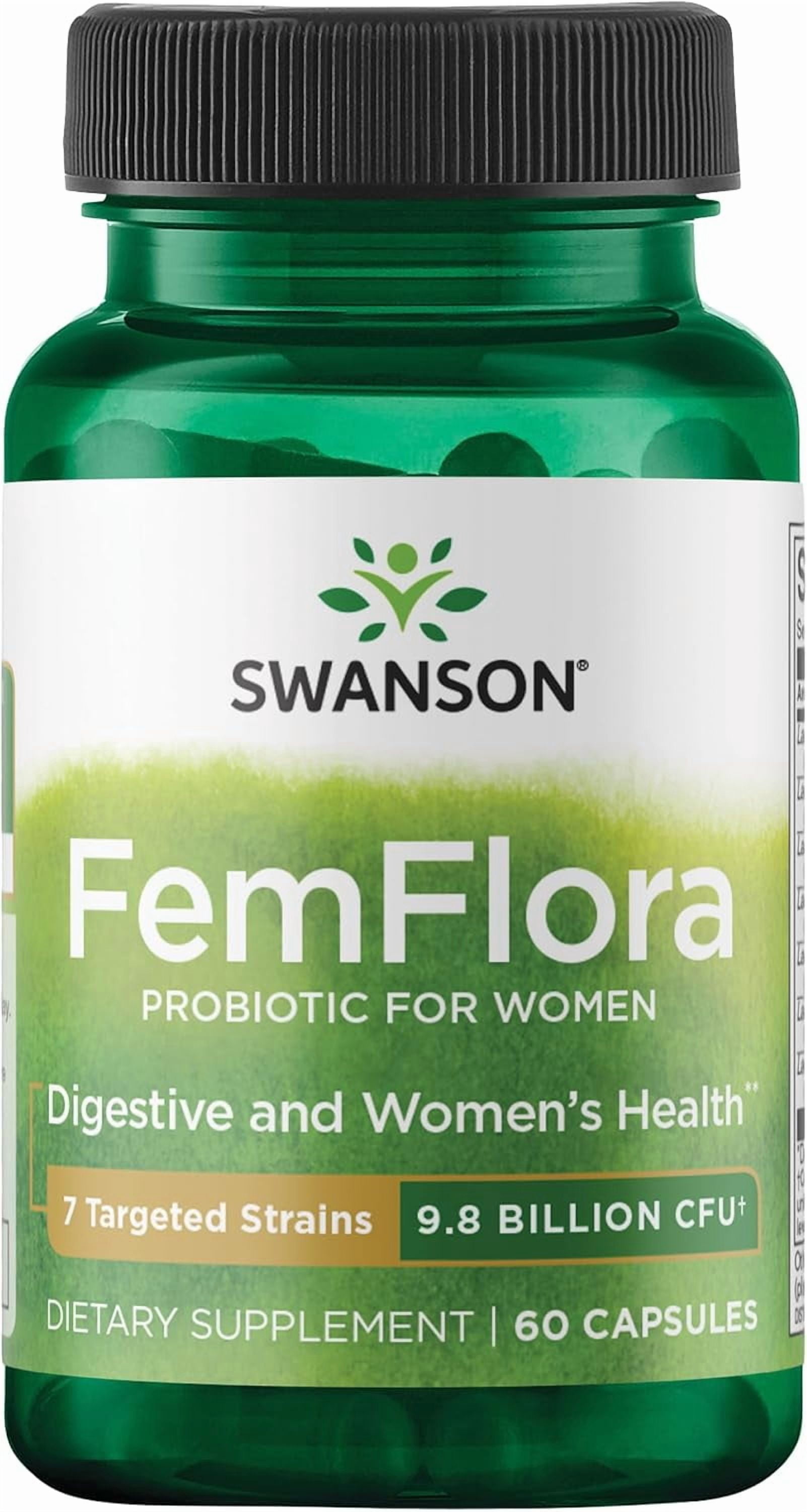 Swanson Probiótico FemFlora para mujer 9.8 billones CFU, 60 cápsulas para 2 meses | Bodega ...
