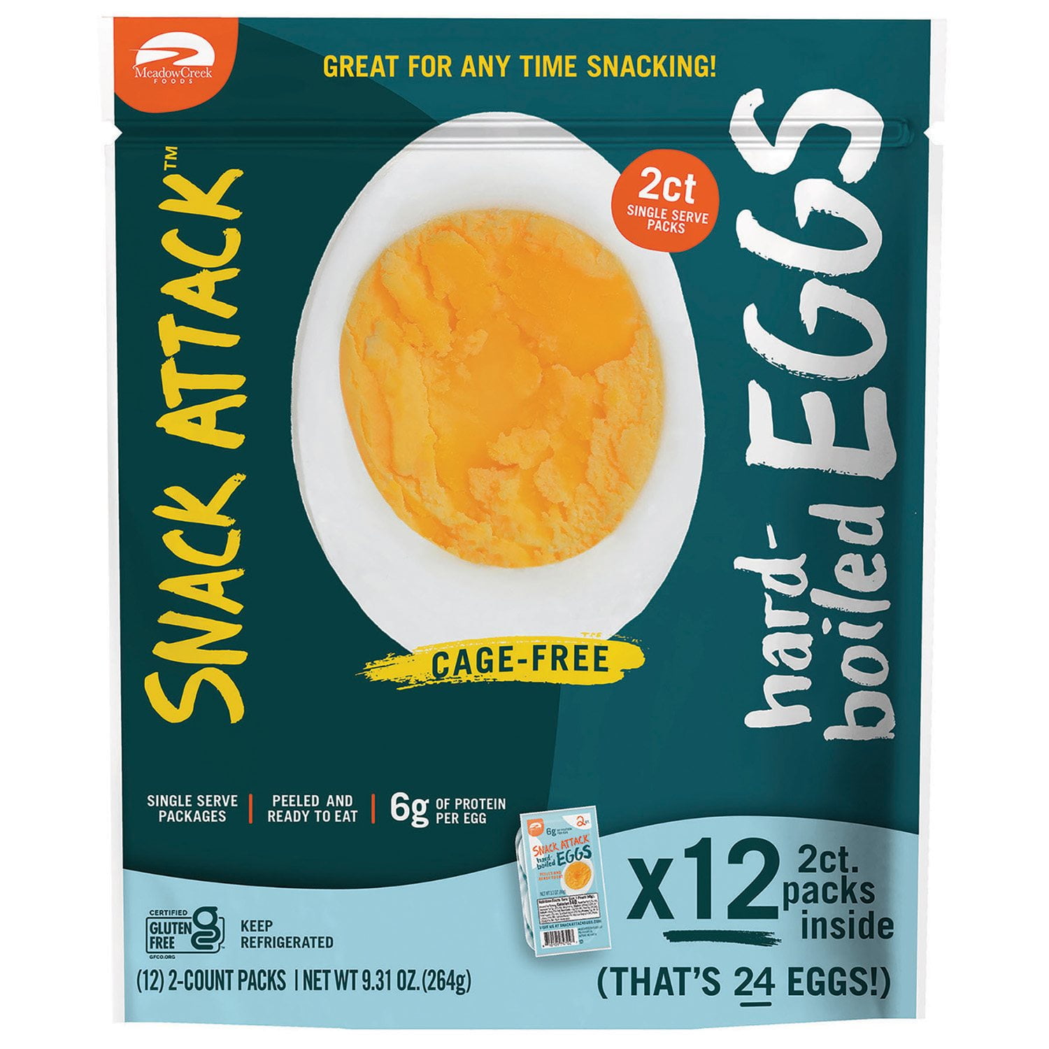 Snack Attack Cage Free Hard Boiled Eggs, 2 ct., 12 pk. - Samsclub.com