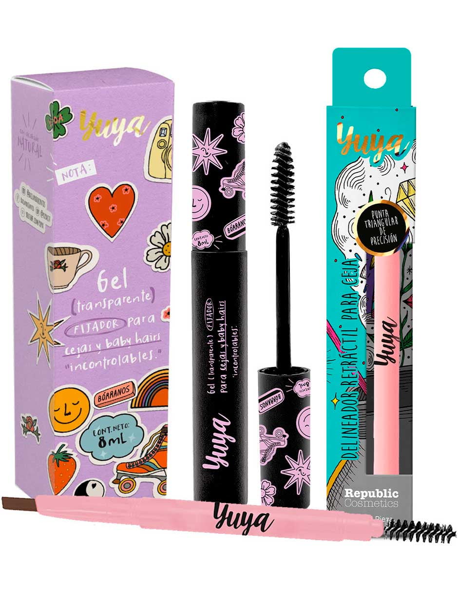 Yuya Paquete Para Cejas 1 Delineador De Ceja Medio 1 Gel Fijador Para Cejas 8ml | Bodega Aurrera ...