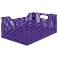 OnDisplay Stackable Folding Desk/Beauty/Closet Storage Crate (Purple, 3 ...